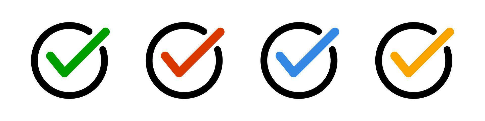 Flat design round checkbox icon set. Vector. 26729843 Vector Art at ...