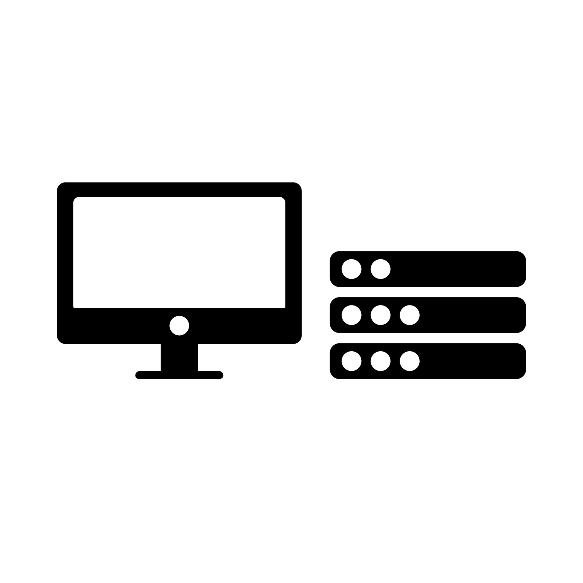PC and server icon set for stationary. Device set. Vector. 26730109 ...