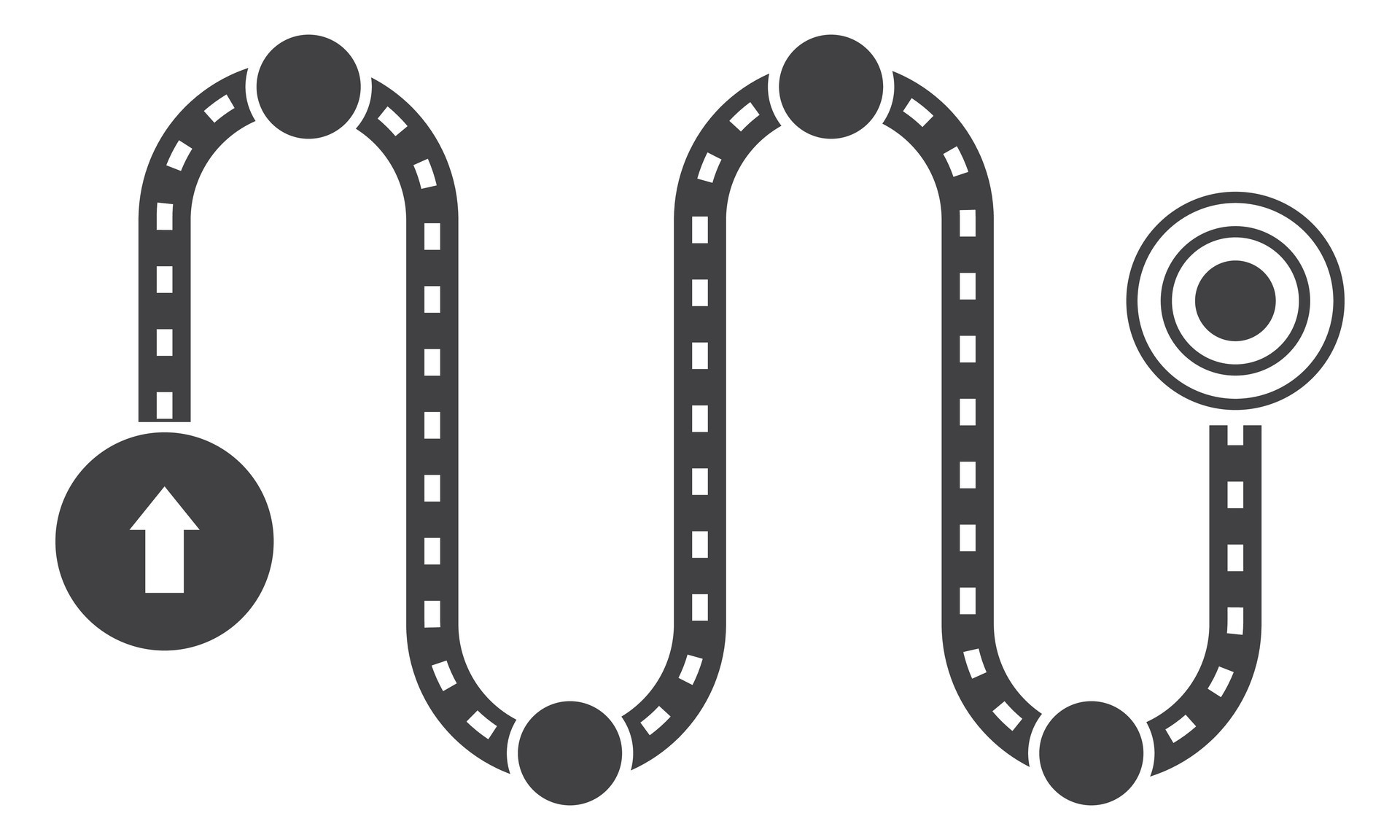 Product roadmap or project development navigation pathway- Flat icon ...