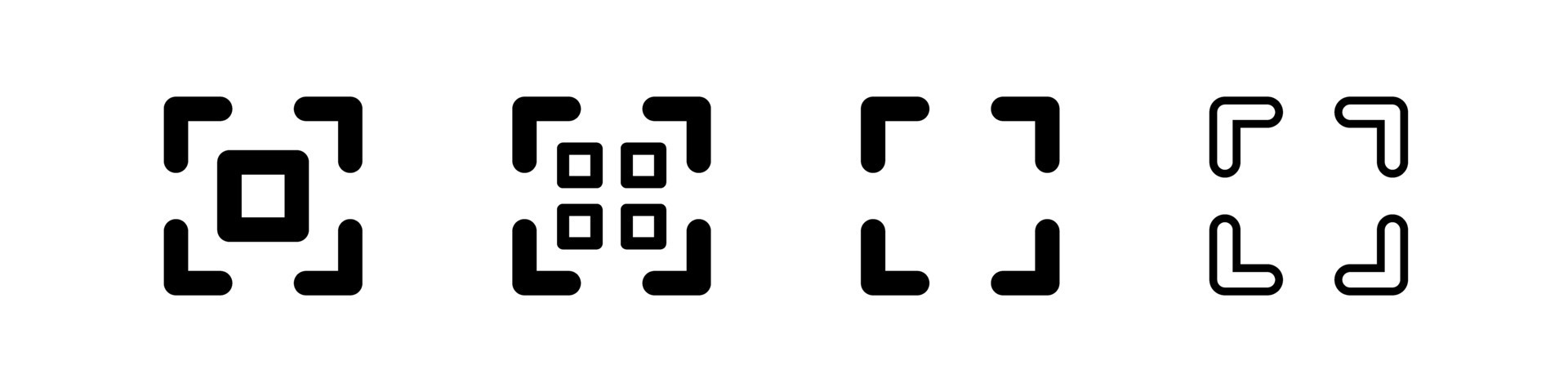 Scan icon set. QR code and data scanning. Vector. 26734811 Vector Art ...