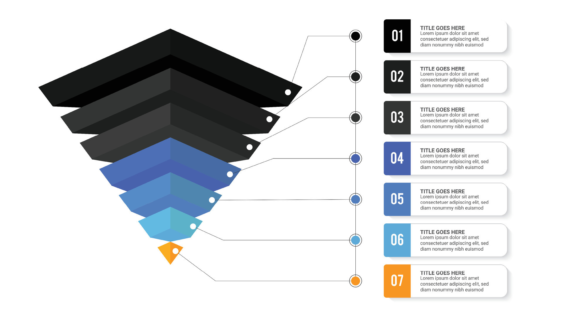 3D Pyramid Hierarchy Infographic Template Design with 7 Layers 26736127 ...