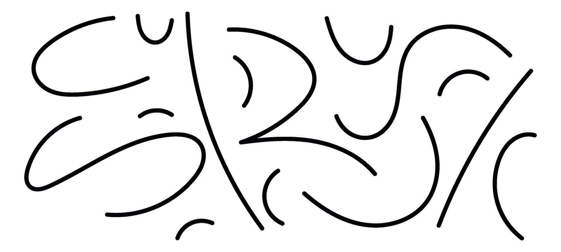 Geometric Shape Collection. Hand-drawn spirals, zigzag lines and ...