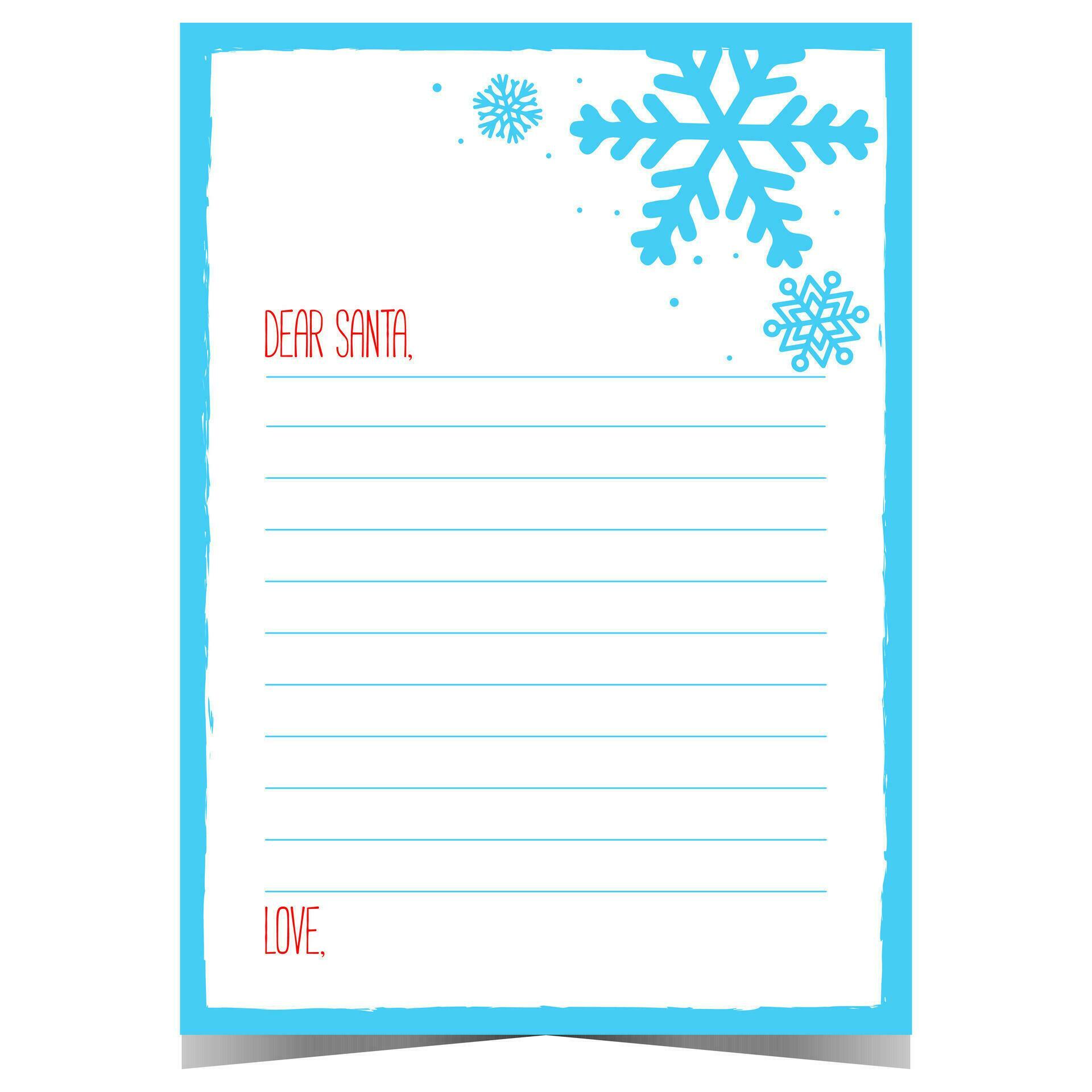 Dear Santa postcard or wish list blank template for children to fill in ...