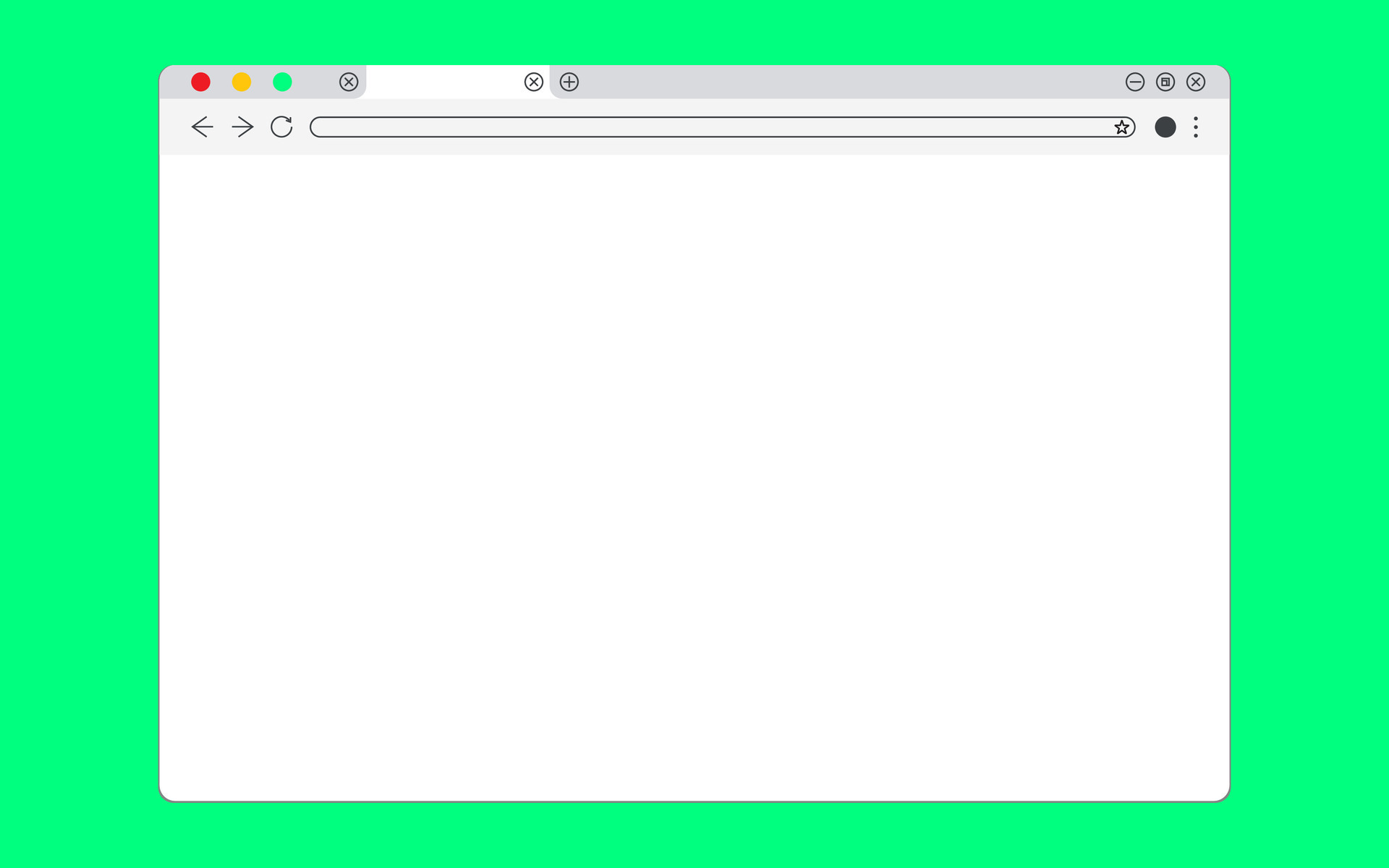 Simple white Web browser window with a green background. 26739635 ...
