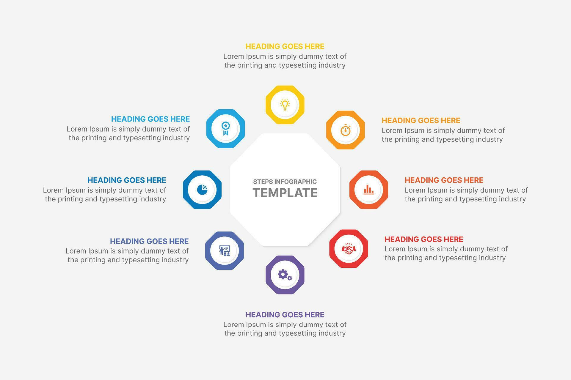 Infographic, Template Design With 8 Steps or Options, Workflow or ...