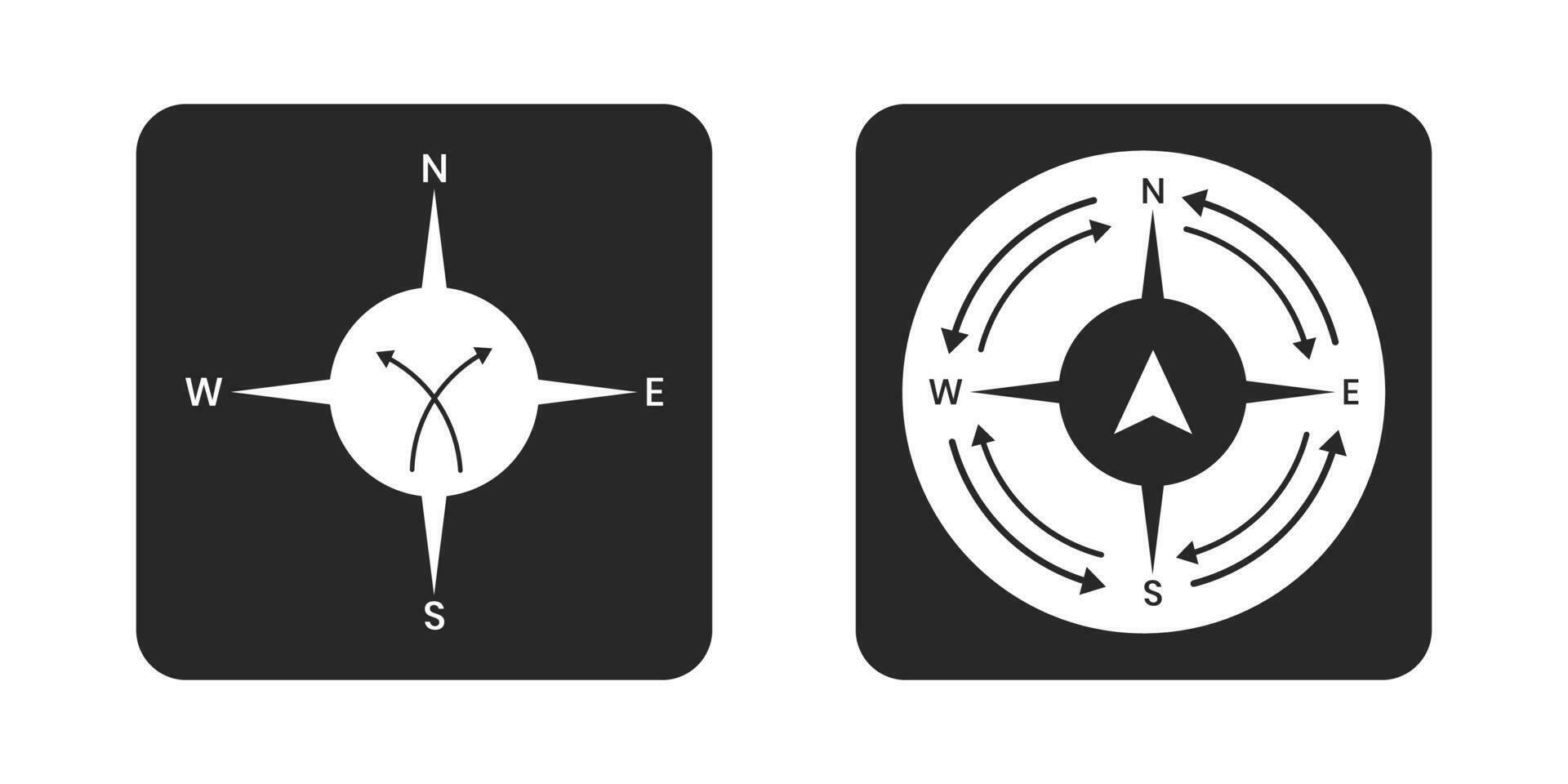 Compass Pointer Icon With White Background Direction Map Navigation