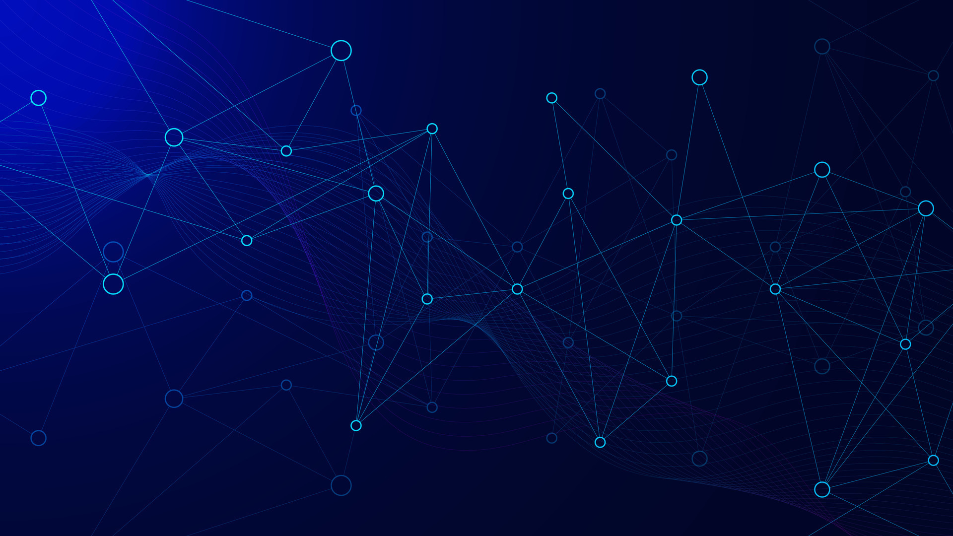 Abstract Network Connection Concept With Connected Dots Lines And Wave Flow Big Data