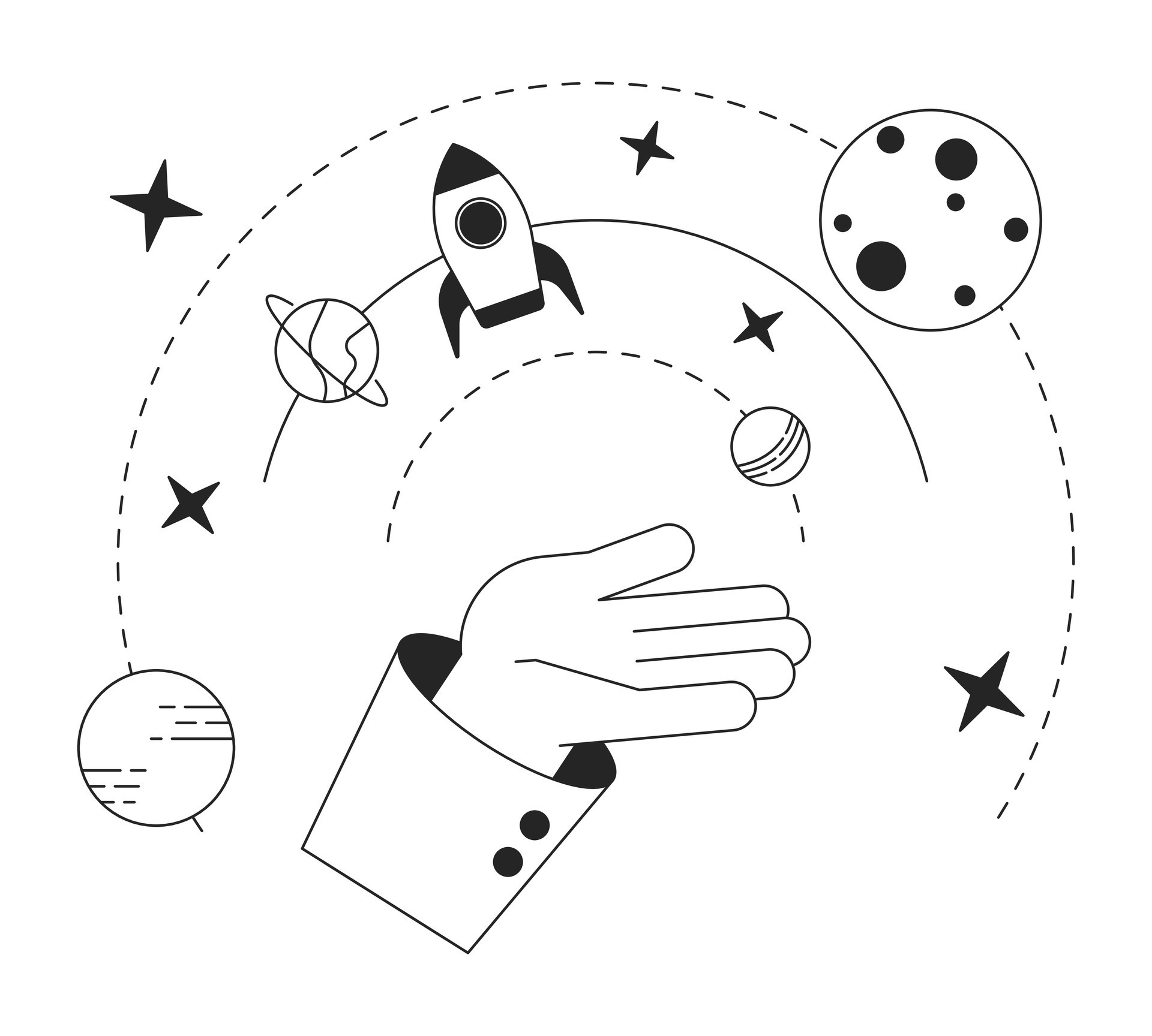 Black And White Space Drawing