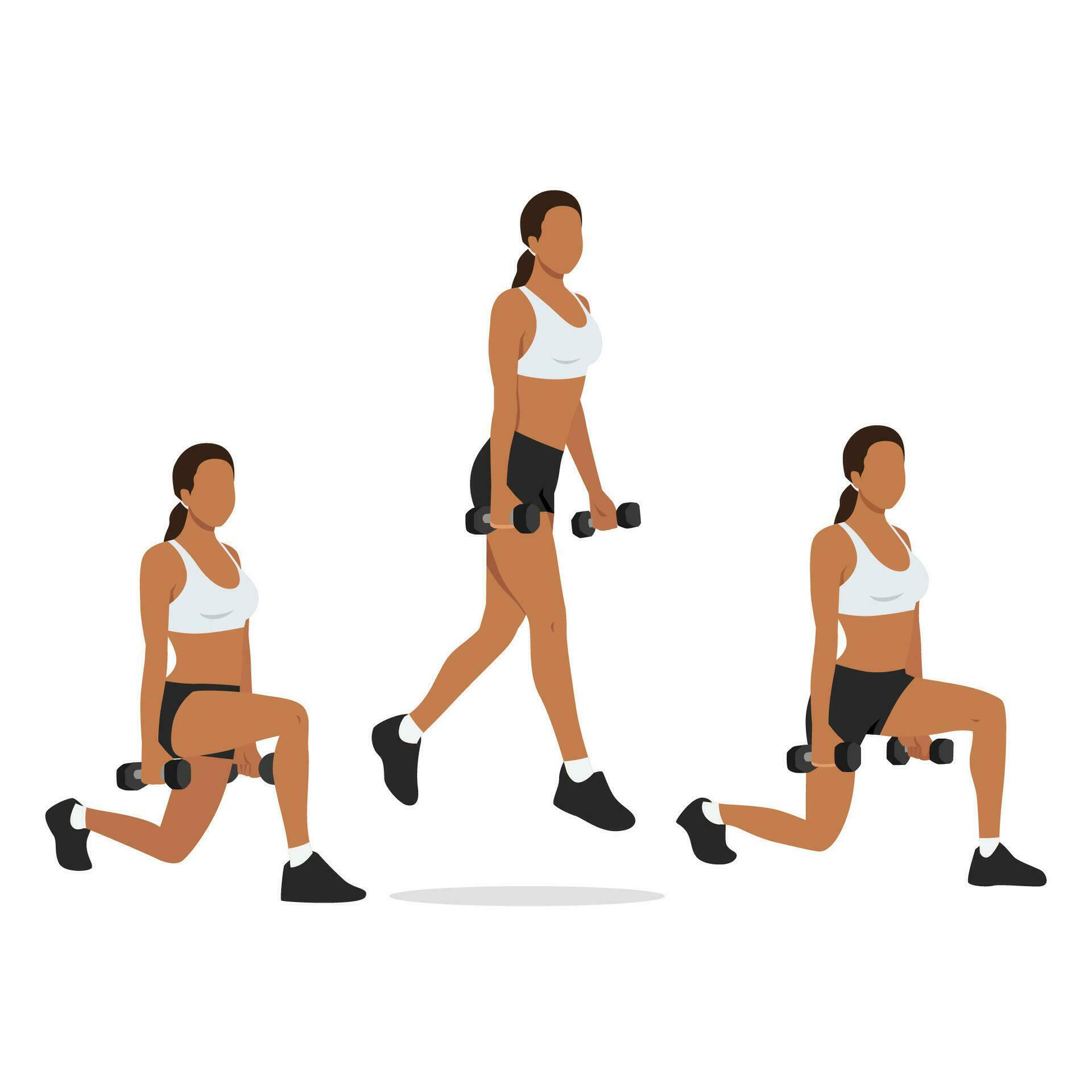 Woman Doing Split Alternating Squat Jumps Exercise 26751808 Vector Art At Vecteezy