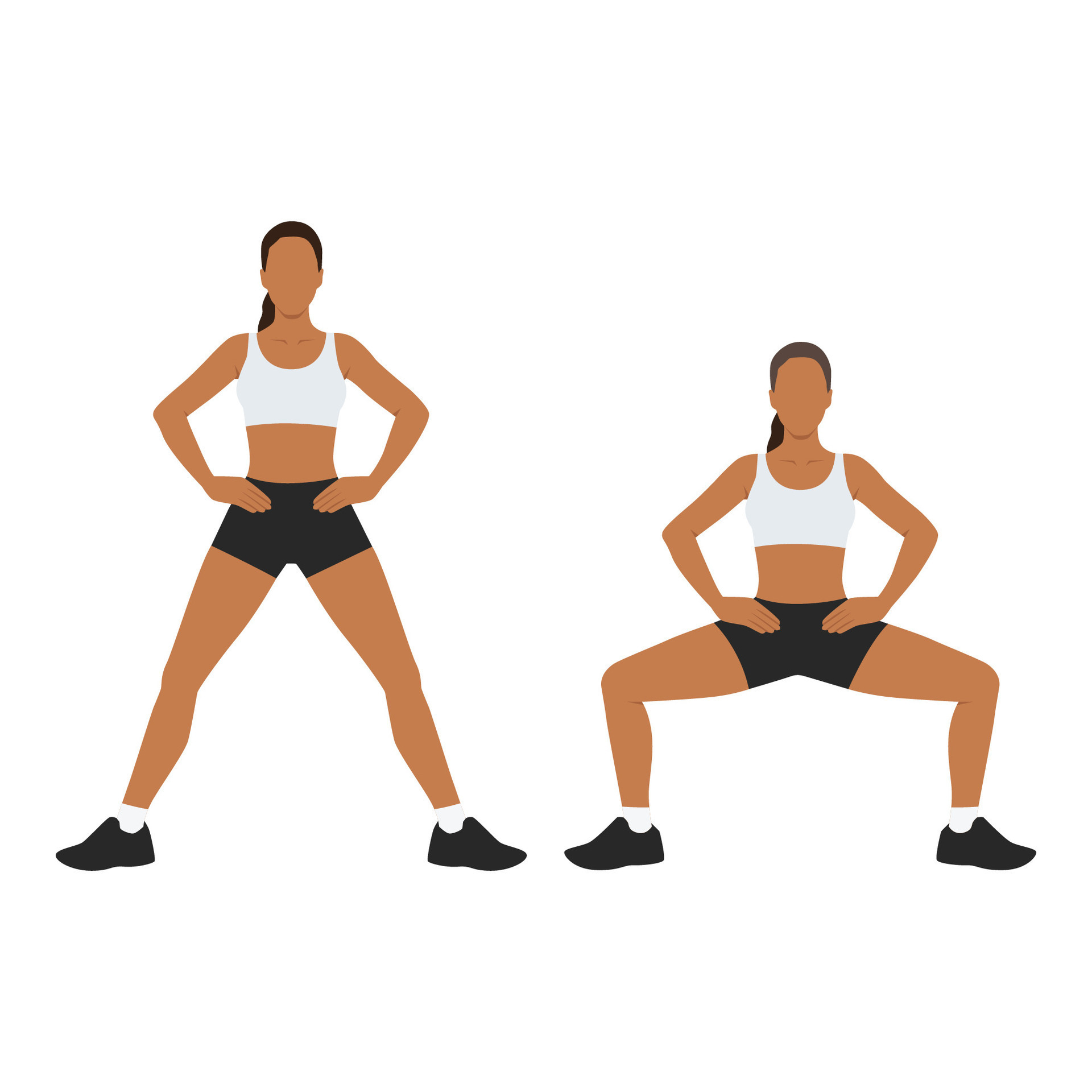Woman Doign Wide Squats Or Sumo Squat Exercise Workout For The Buttocks And Hips 26751947