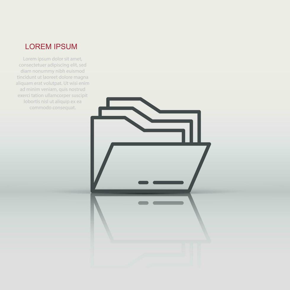 icono de carpeta de archivos en estilo plano. Ilustración de vector de archivo de documentos ...