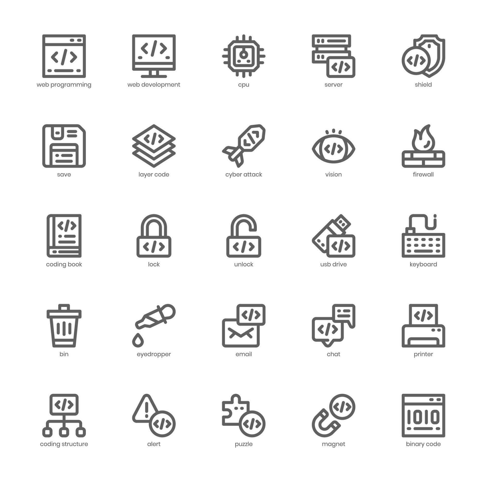 Web Programming icon pack for your website, mobile, presentation, and ...