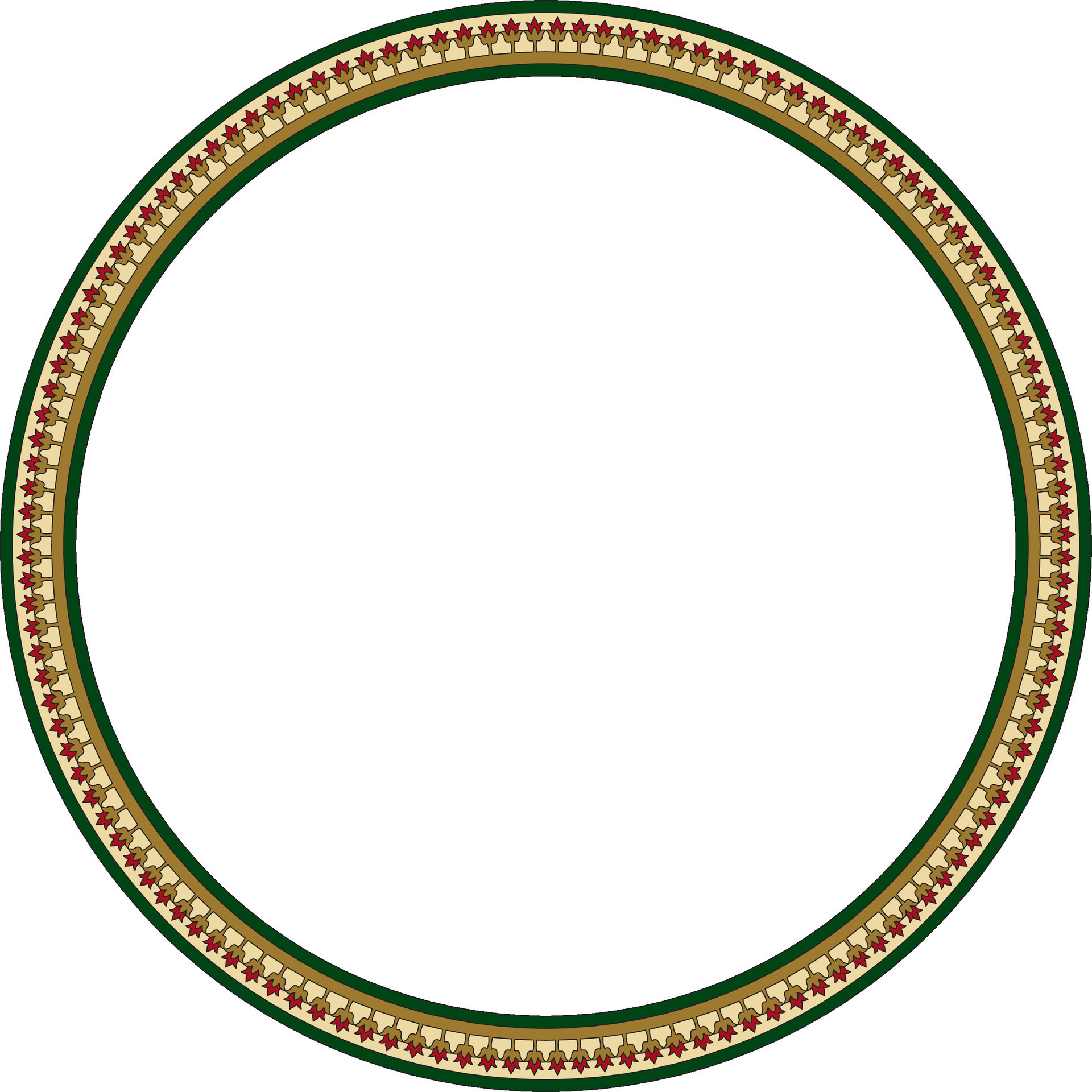 Vector Colorful Round Byzantine Ornament Circle Border Frame Of