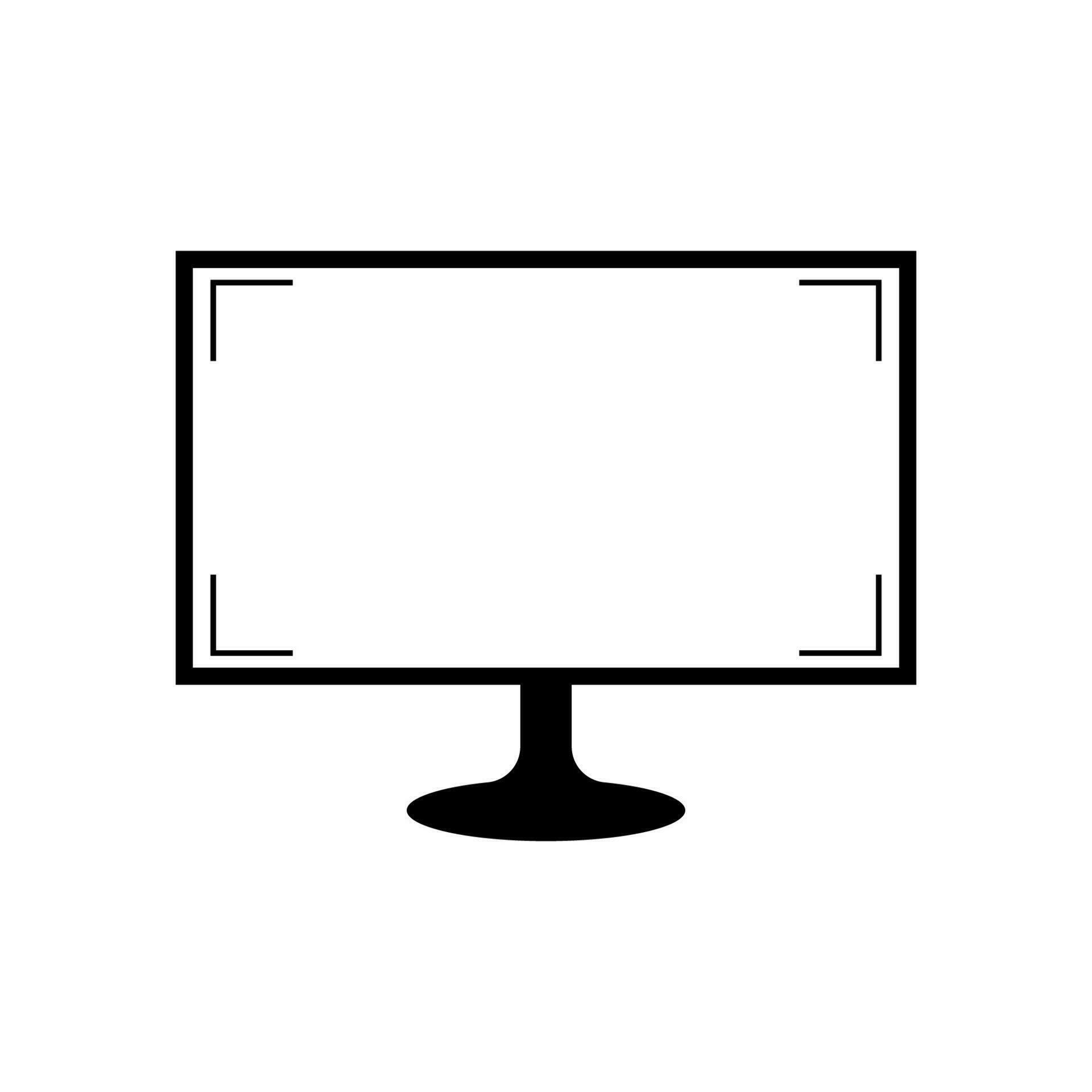 Monitor with a blank and isolated screen with a white background. mock ...