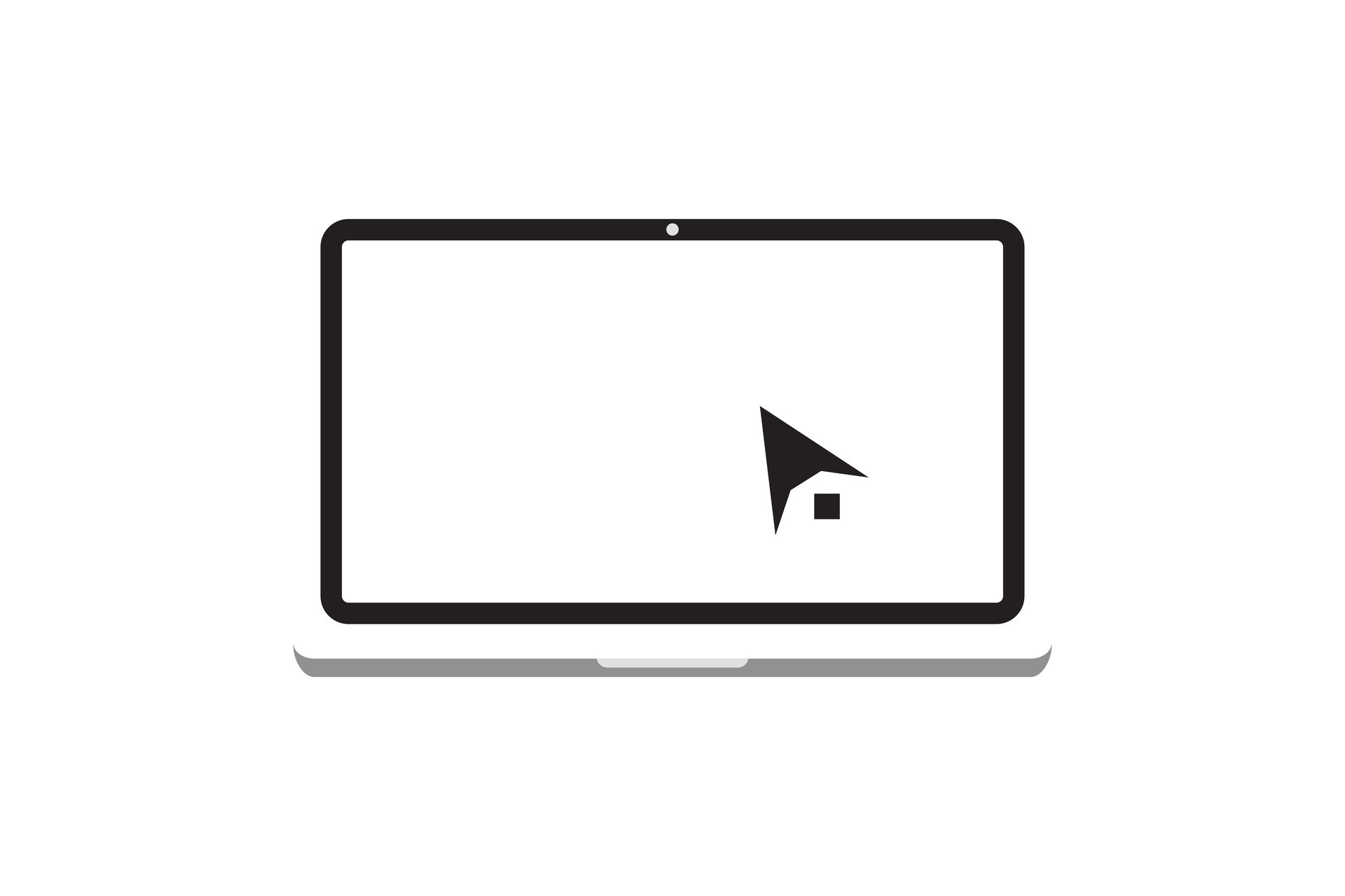 Laptop Isolated With Cursor Or Mouse Cursor Icon Notebook Screen