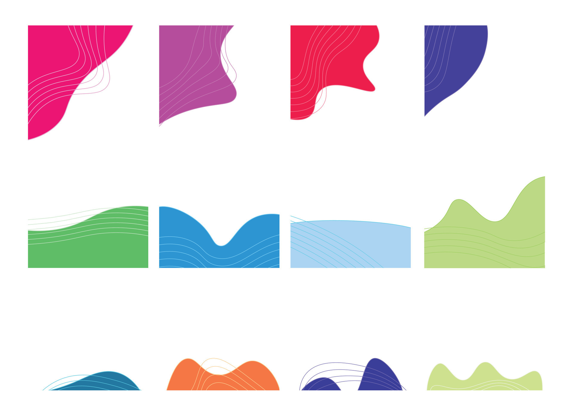 Abstract hand drawn decoration corner shapes set. Collection abstract corner shape. Vector ...