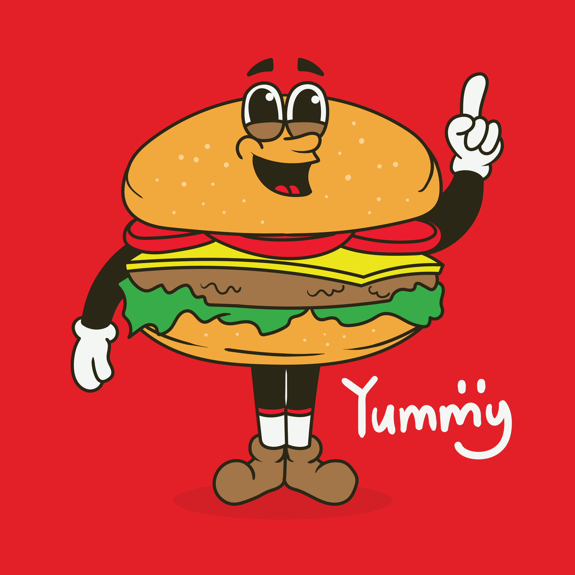 Retro Cartoon Funny Groovy Character Burger Groovy Cartoon Character 26757916 Vector Art At