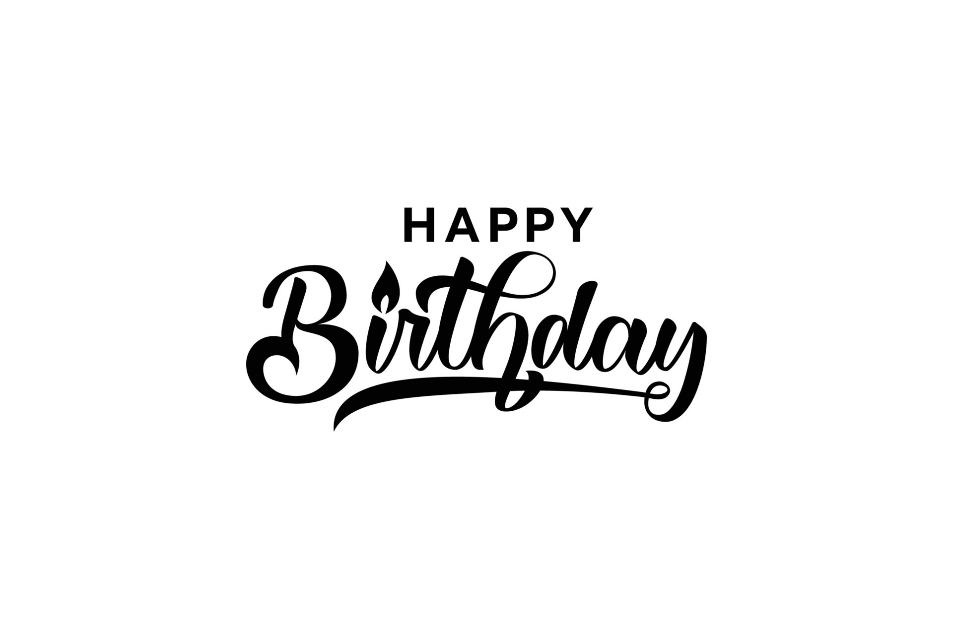 Happy Birthday lettering with black color isolated on white background ... Happy Birthday lettering with black color isolated on white background ...