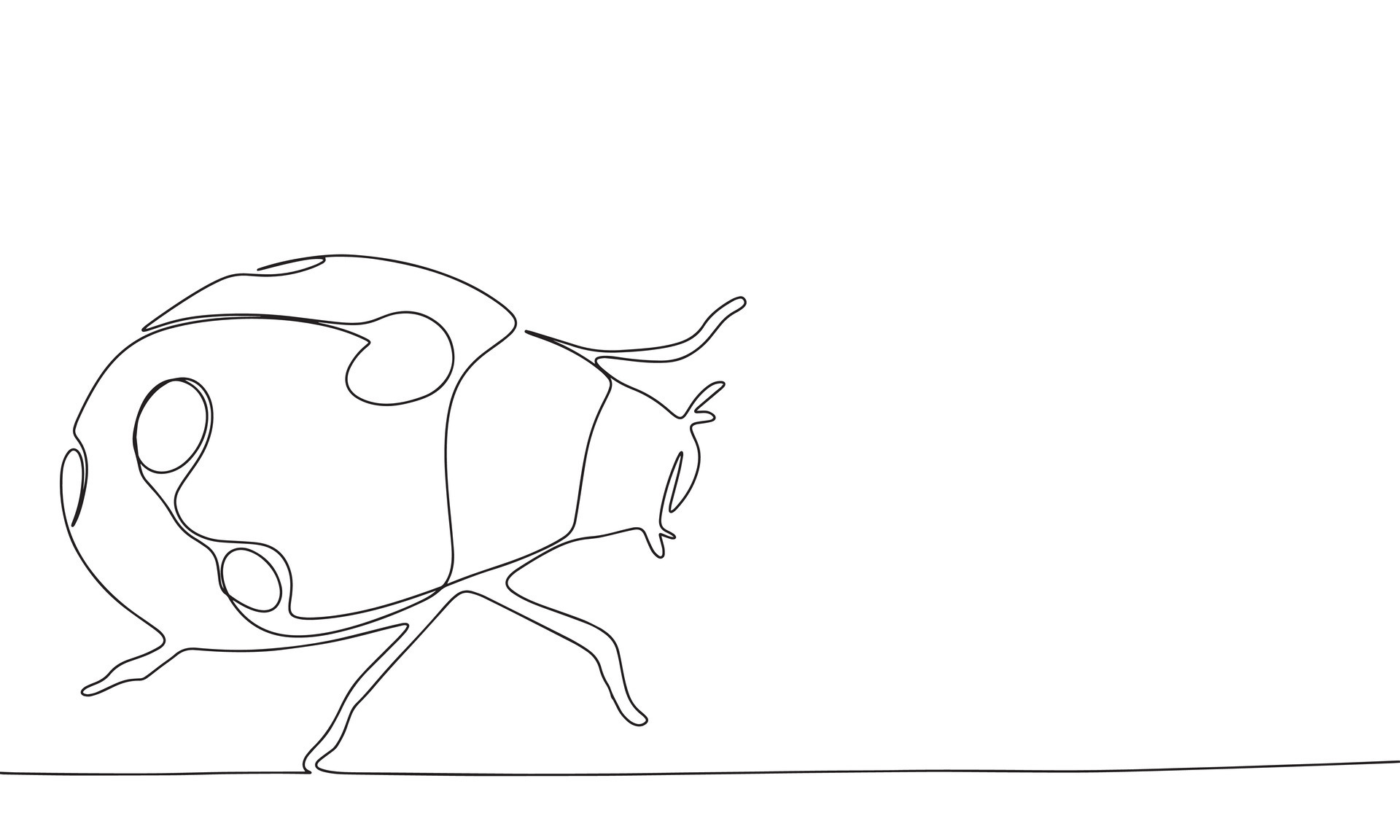 Ladybug One Line Continuous Line Art Concept Insect Banner Outline Vector Illustration