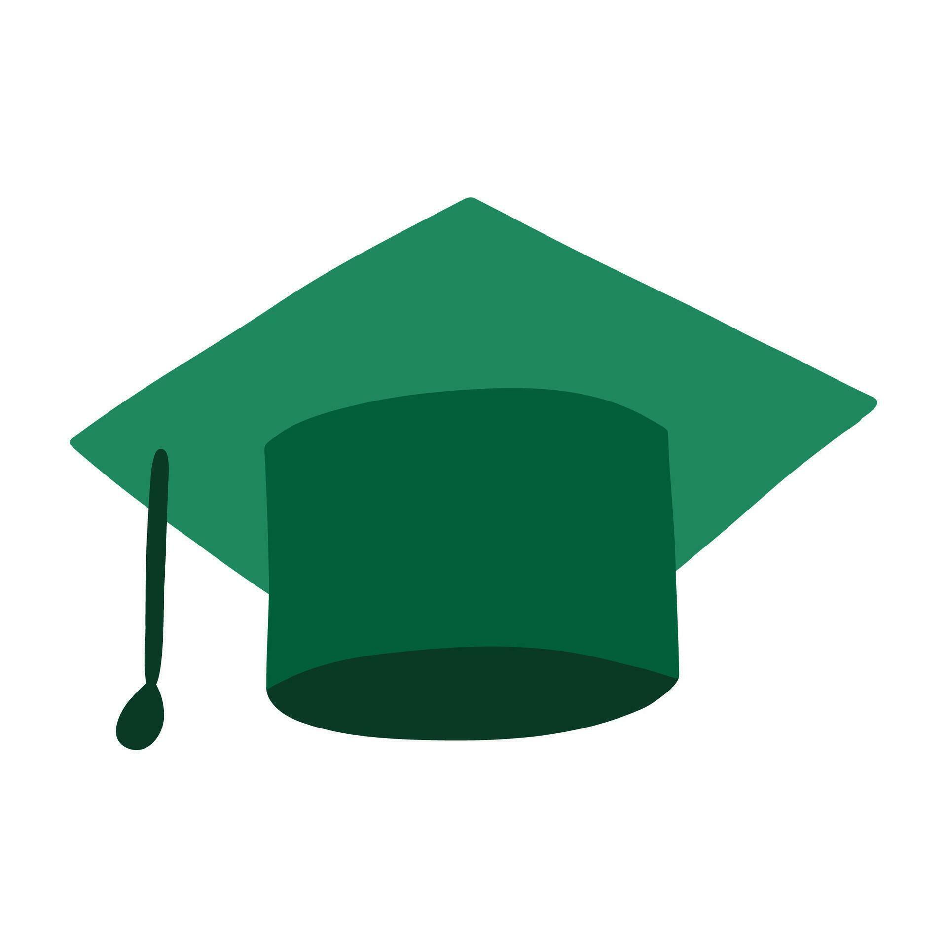 Hand drawn illustration with colorful graduation hat. Isolated vector ...