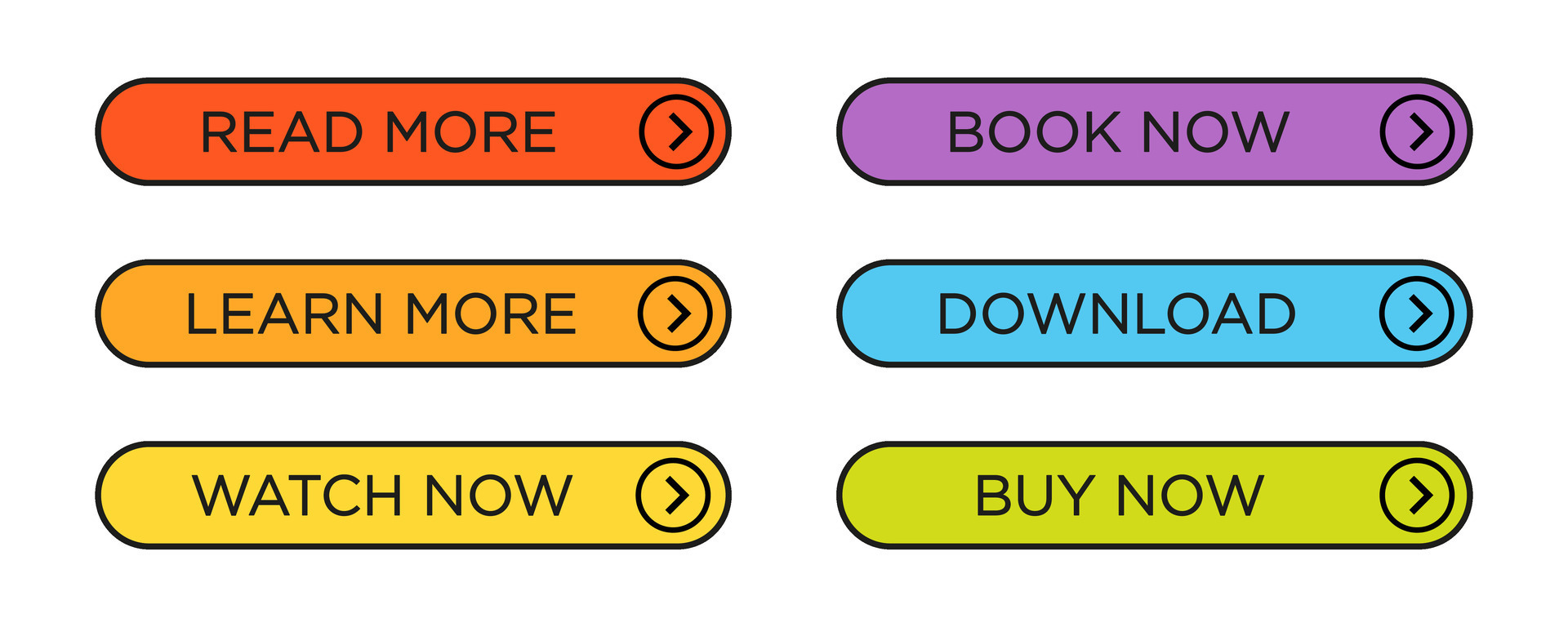 Colorful Web Buttons Set Web Button Set Vector Illustration 26768175