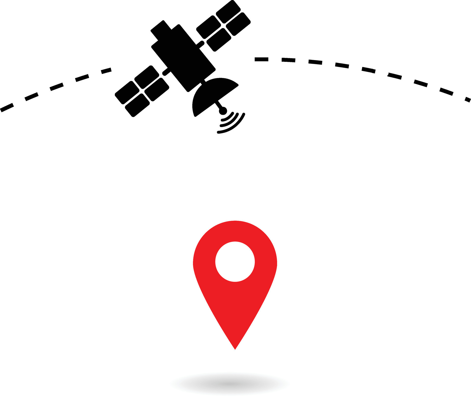 Satellite Gps Navigation Pictogram Vehicle Navigation Technology Broadcasting Vector