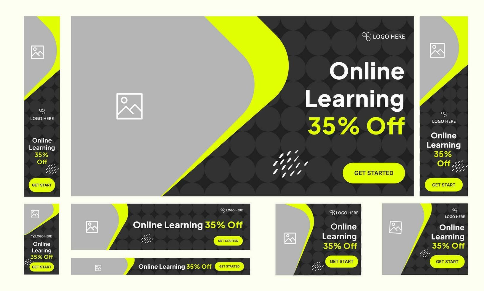 Online learning offer set with editable web banner design 26771538 ...