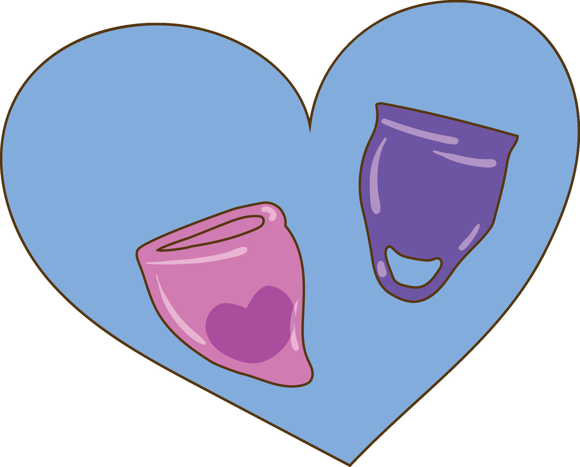 Cute Female Menstrual Cup With Hearts Girl Hygiene Producer Vector
