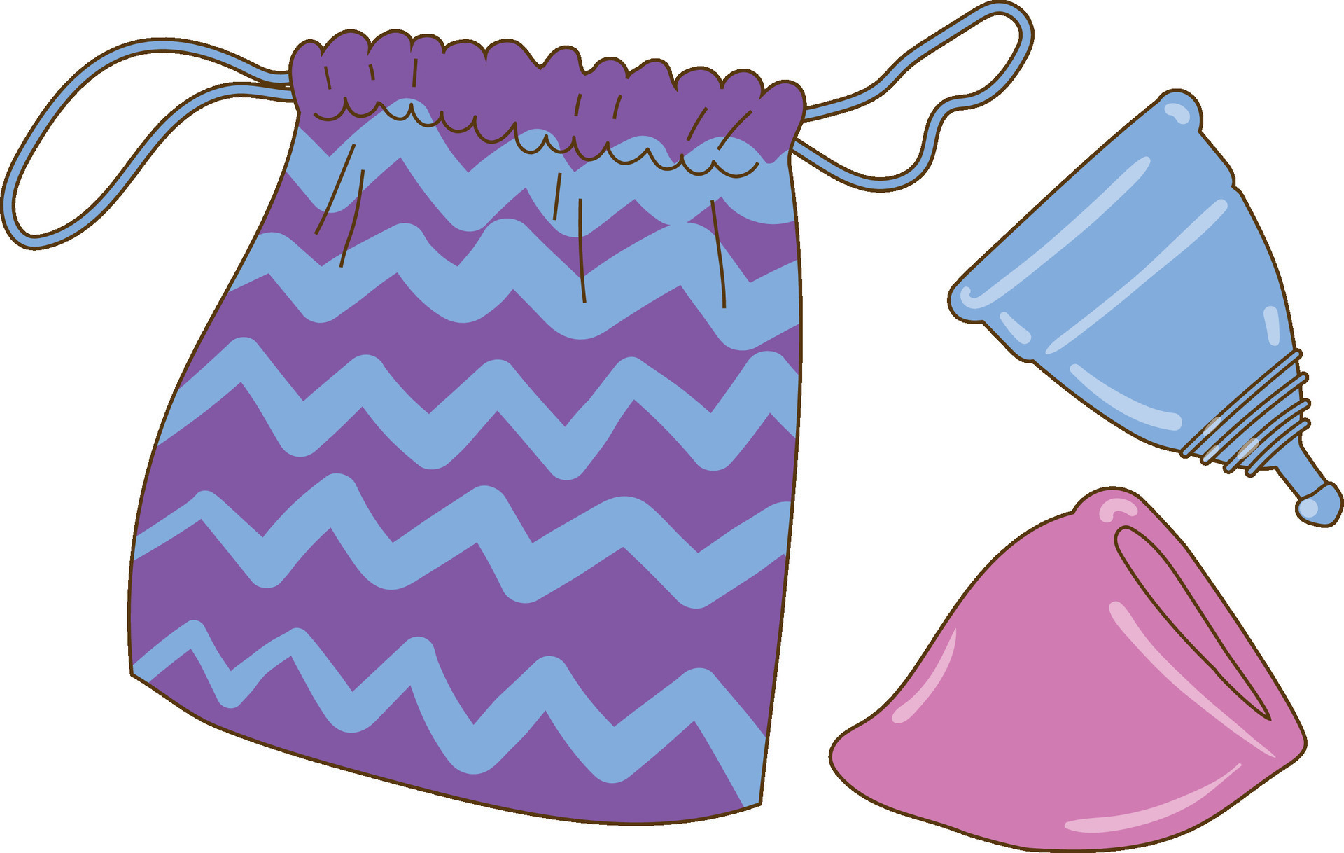 Cute Kawaii Female Menstrual Cup Girl Hygiene Producer Vector