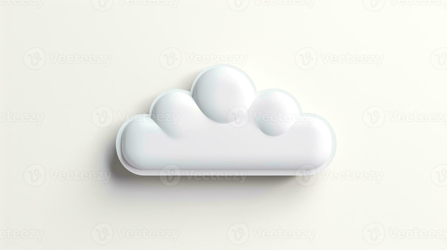 3D white cloud icon minimal style, cloud computing online service ...