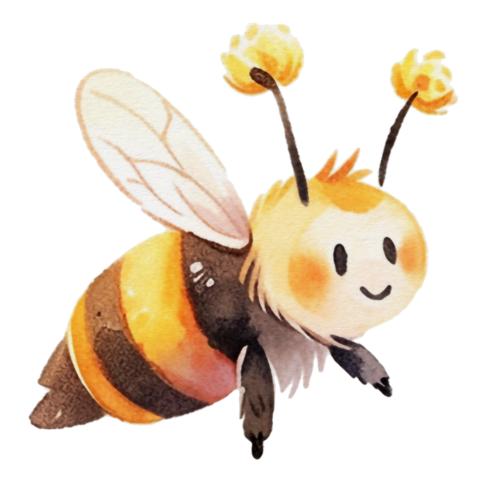 watercolor cute bee, 26775241 PNG