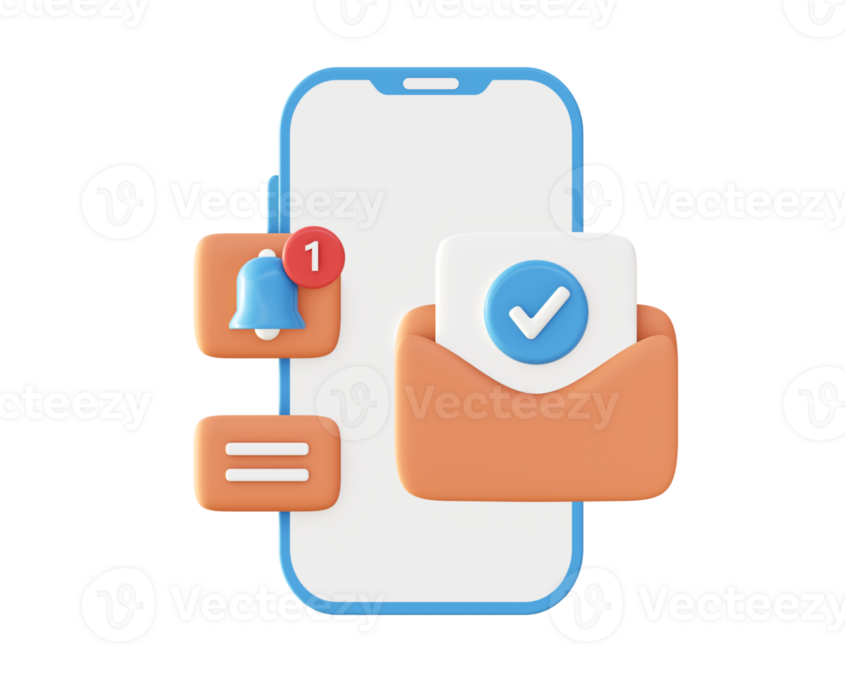 3d Smartphone With Email Icon For Ui Ux Web Mobile Apps Social Media Ads Design 26775525 Png