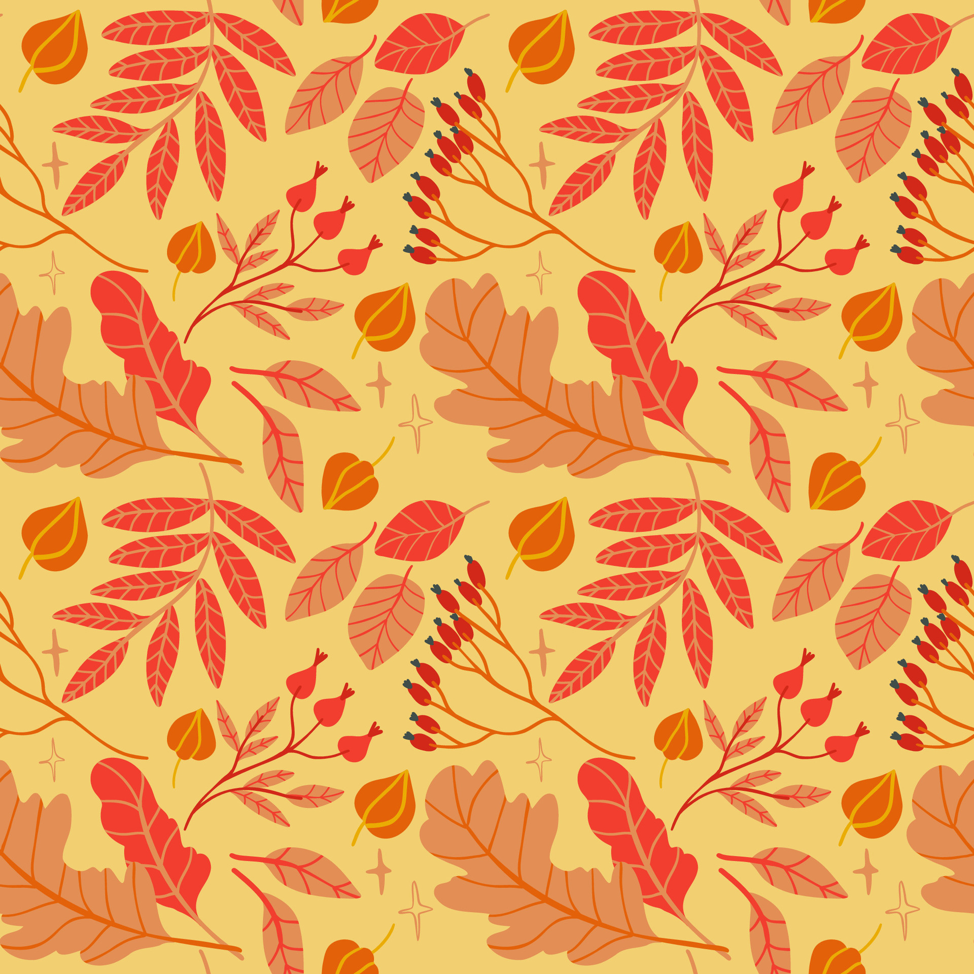 Autumn seamless pattern design. Repeat design with autumn thematics ...