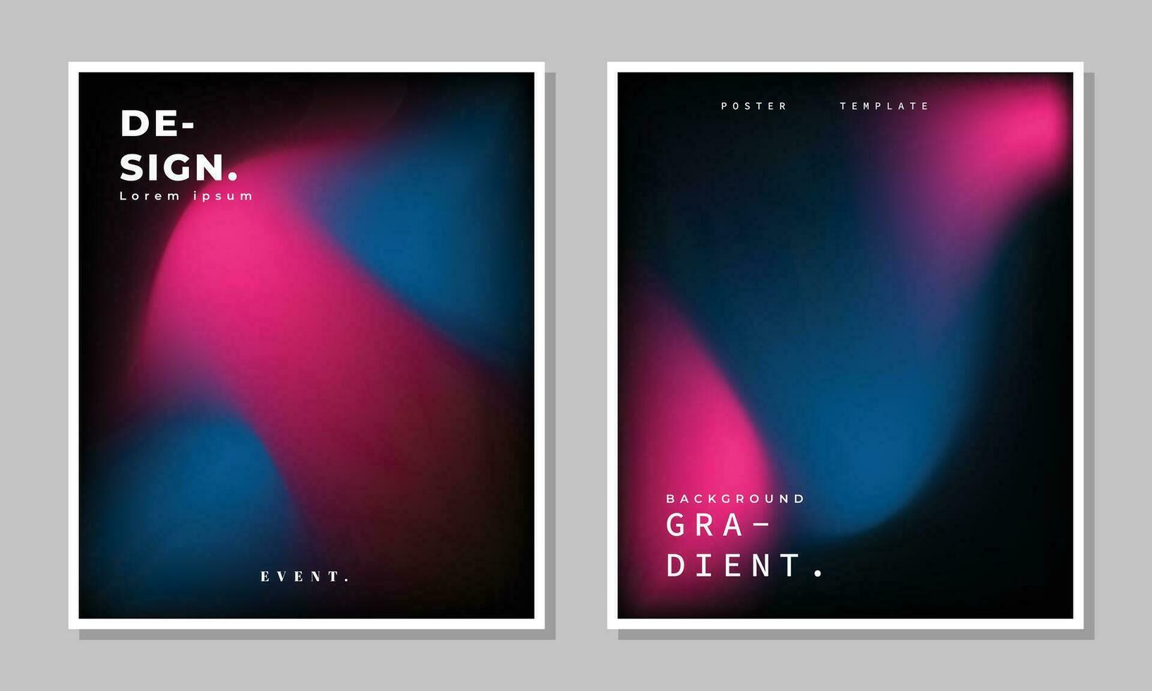 Pink And Blue Fluid Gradient Mesh Background Template Copy Space Set
