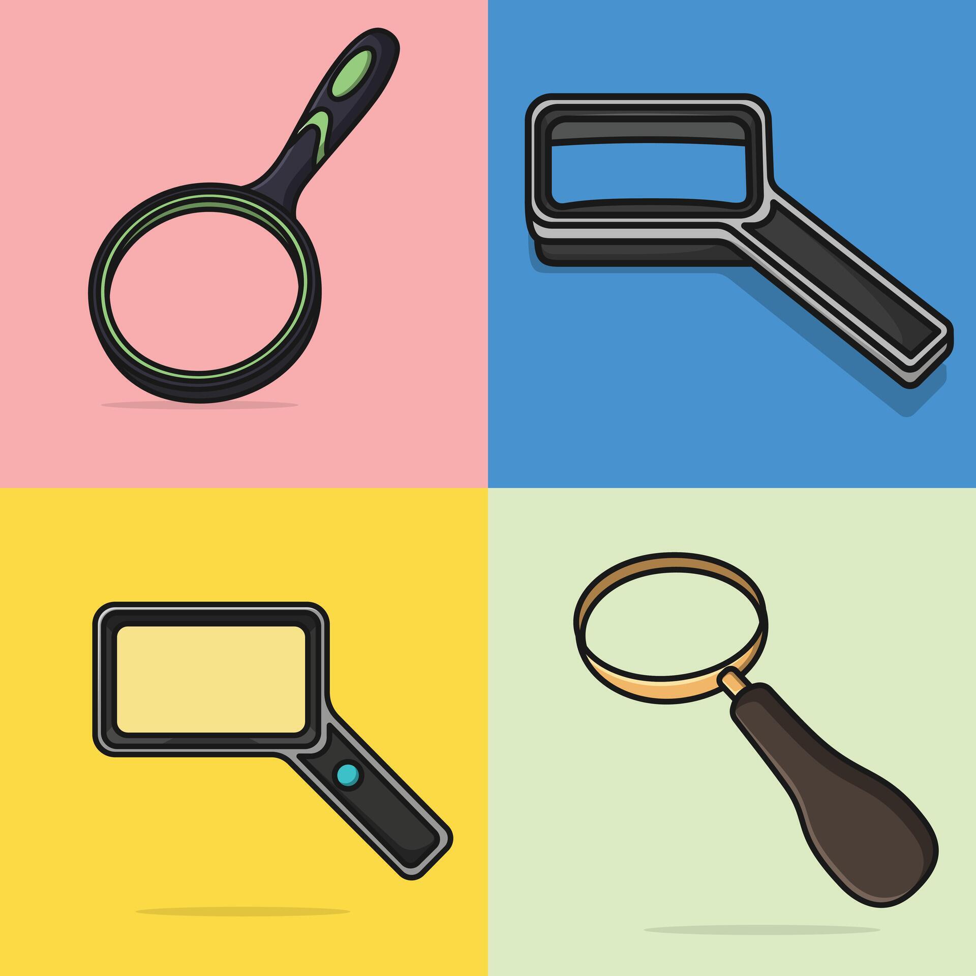 Different Shape Magnifying Glasses Set Vector Illustration 26778608 Vector Art At Vecteezy