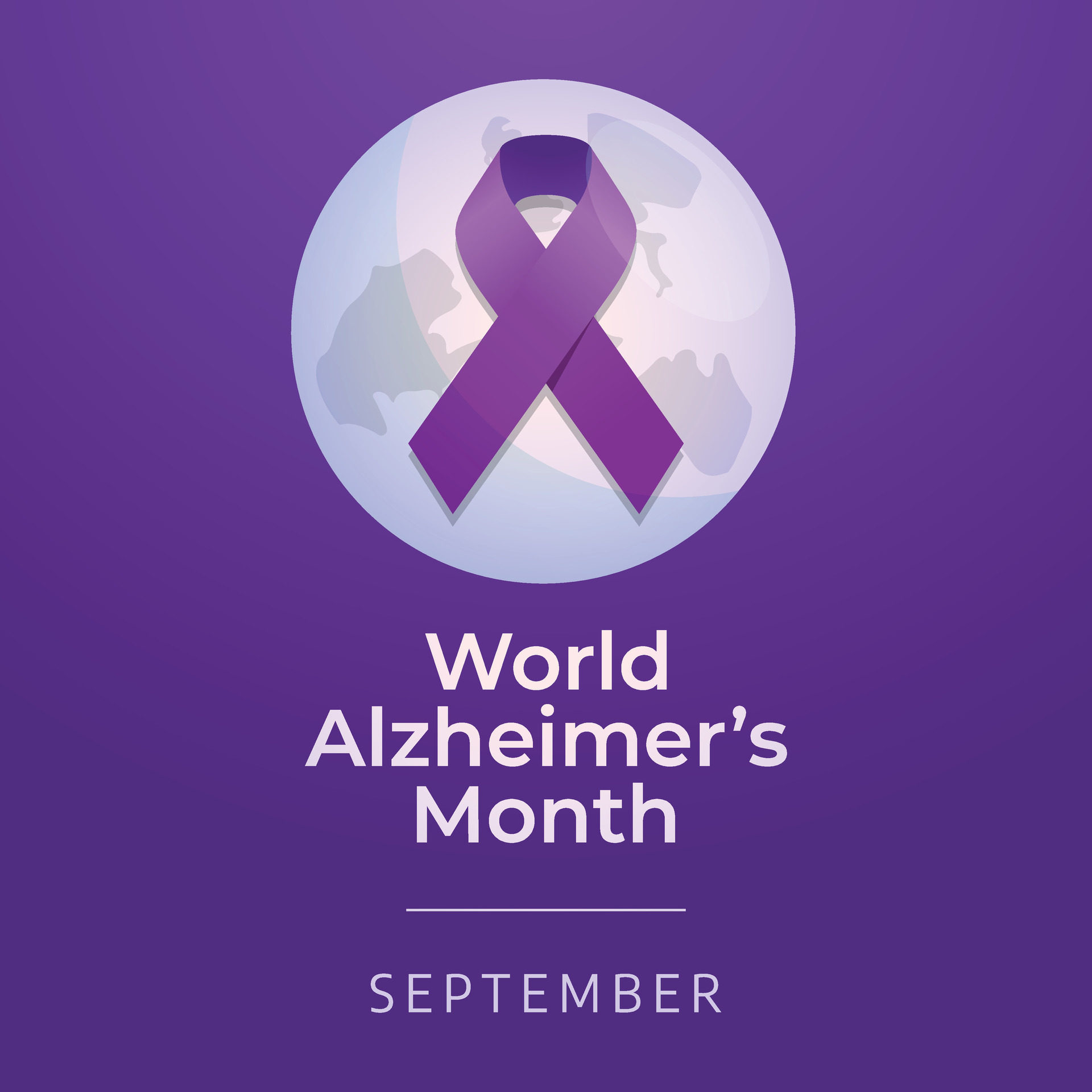 World Alzheimers Month Design Template Good For Celebration Purple