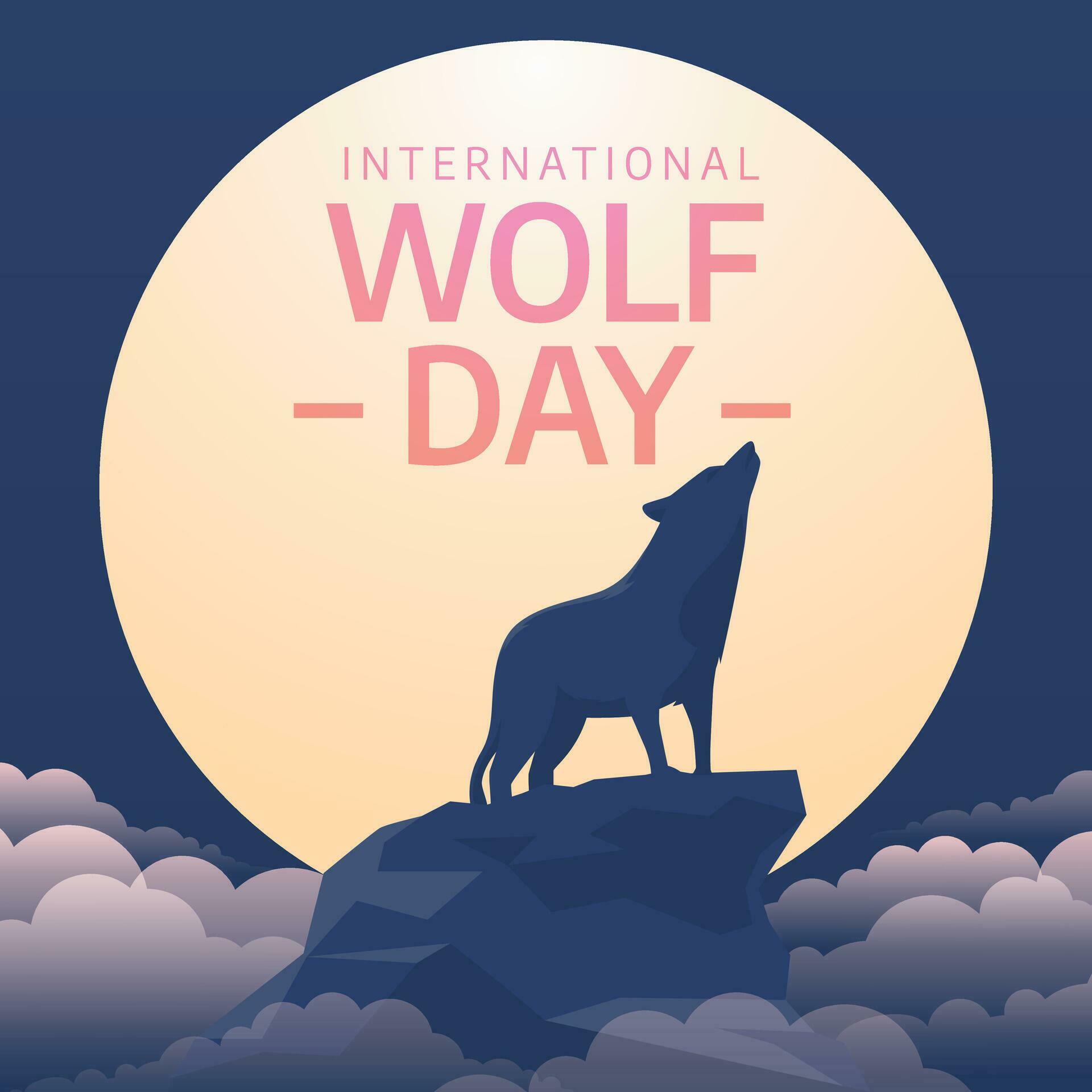 International wolf day design template good for greeting. Wolf design illustration. Wolf vector ...