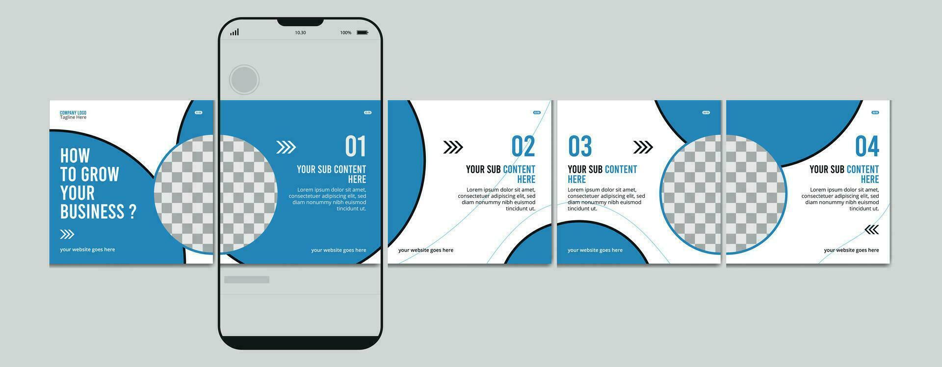 Set Of Carousel Post Editable Social Media Carousel Post Modern And