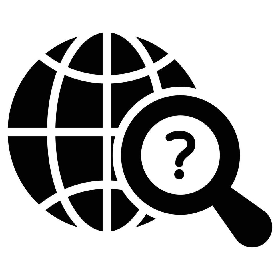 Globe with magnifying glass, trendy icon of global search ... Globe with magnifying glass, trendy icon of global search ...