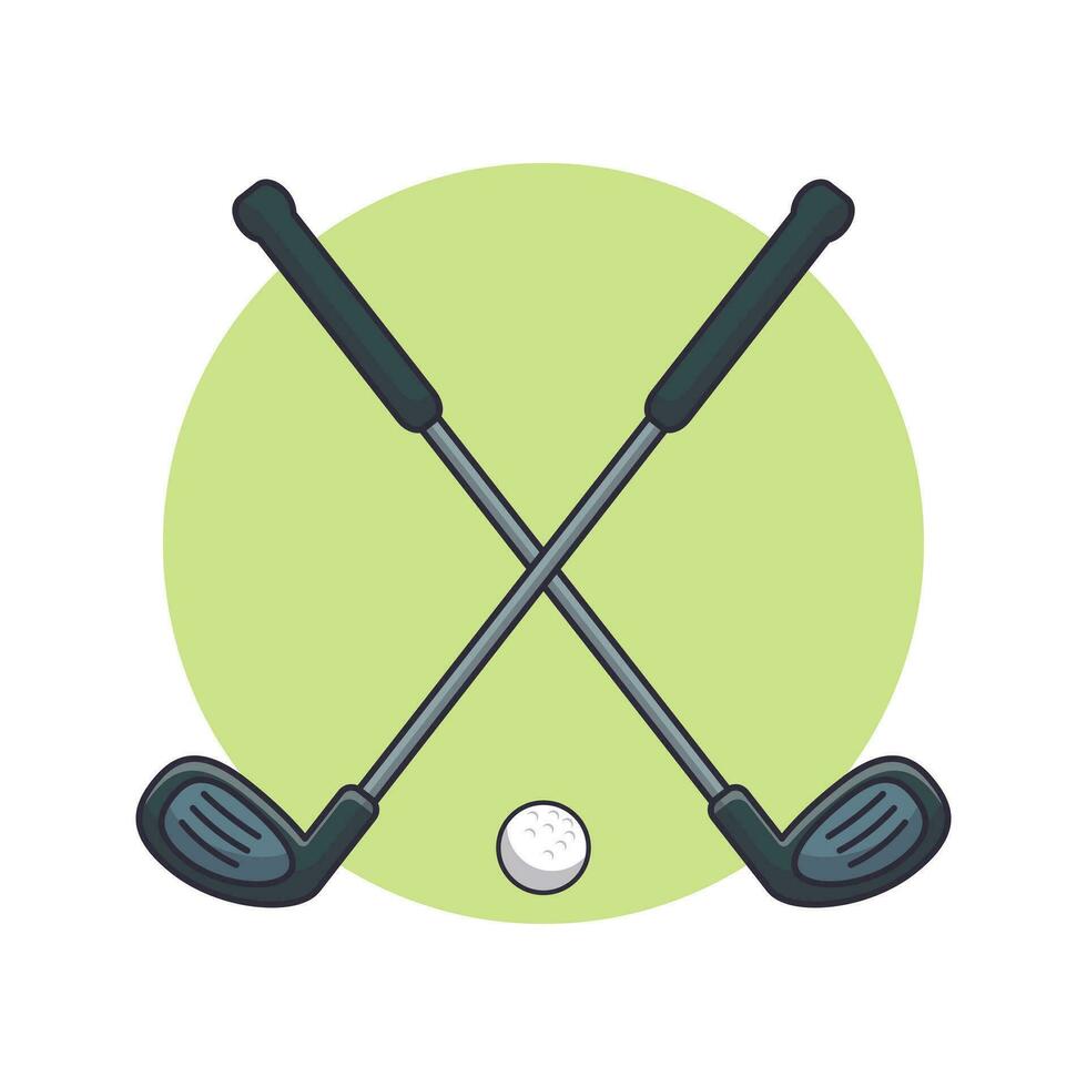 Golf Stick And Ball Cartoon Vector Illustration 26785967 Vector Art At