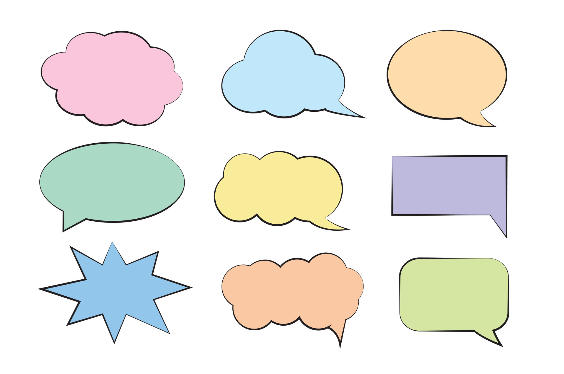 Set of callout, speech bubbles, chats, elements icons, vector ... Set of callout, speech bubbles, chats, elements icons, vector ...