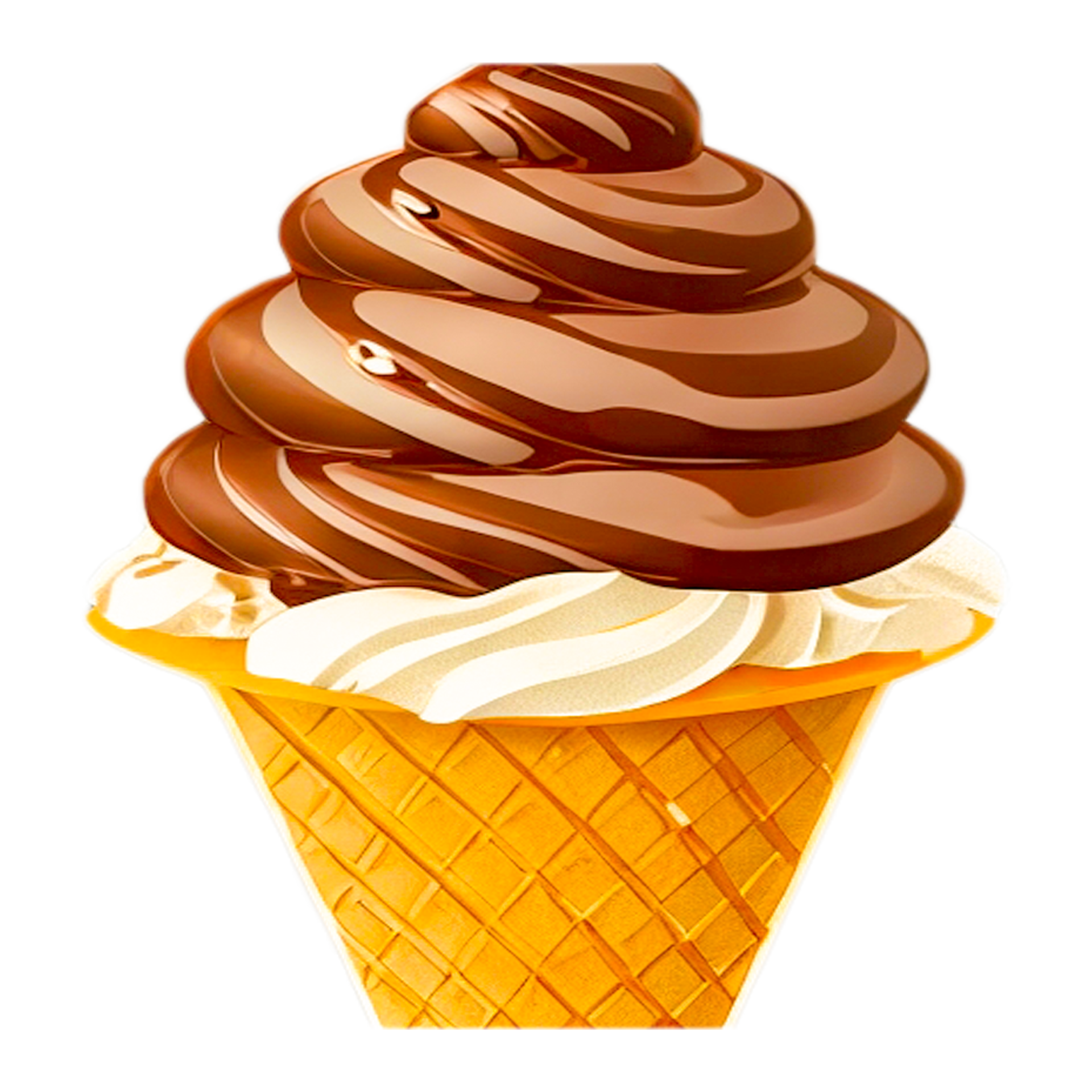 Ice Cream Cone Chocolate Ice Cream Soft Serve Cartoon Ice Cream