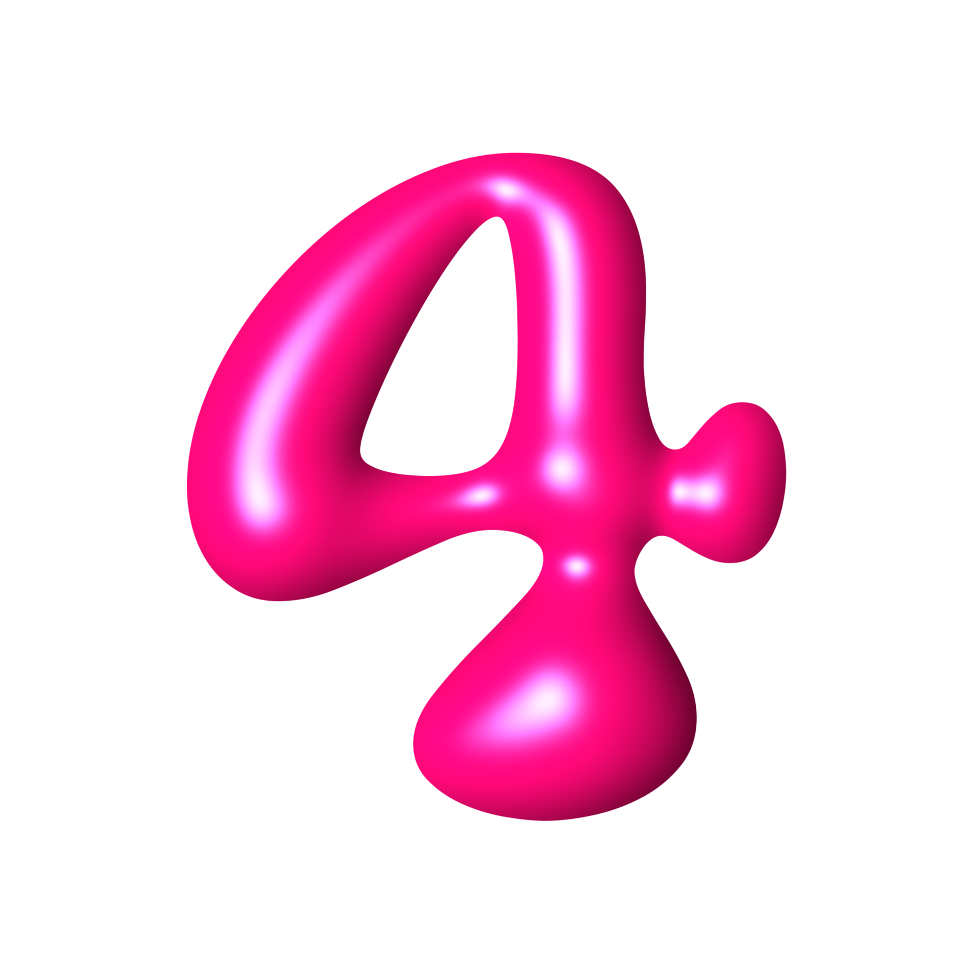 Four liquid pink 3D alphabet number y2k style 26791015 PNG