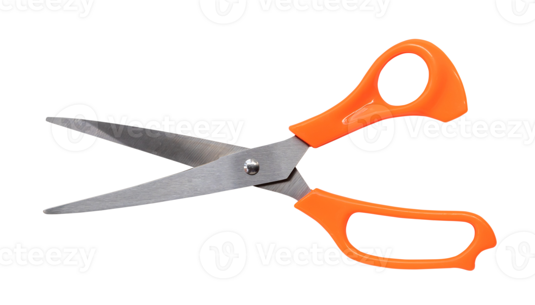 Multipurpose scissors with orange handle isolated with clipping path in ... Multipurpose scissors with orange handle isolated with clipping path in ...