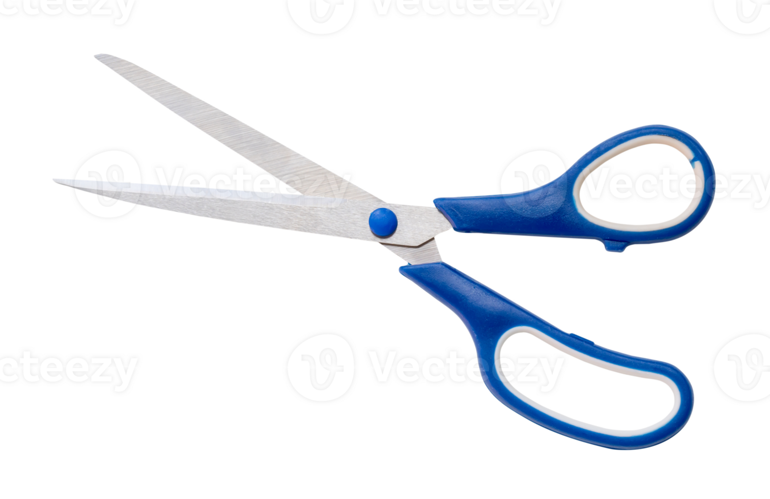 Multipurpose scissors with blue handle isolated with clipping path in ... Multipurpose scissors with blue handle isolated with clipping path in ...