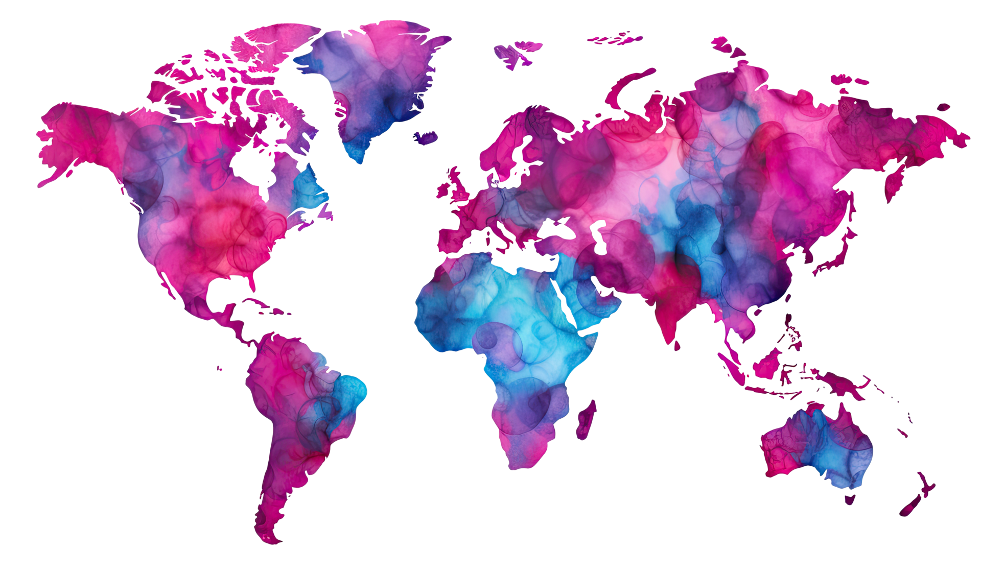 Watercolor world map. Illustration 26791557 PNG