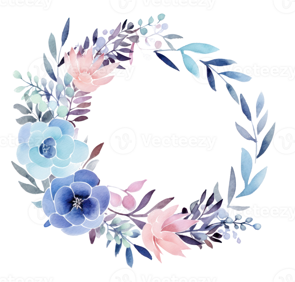 Watercolor Floral Frame Illustration 26791563 Png