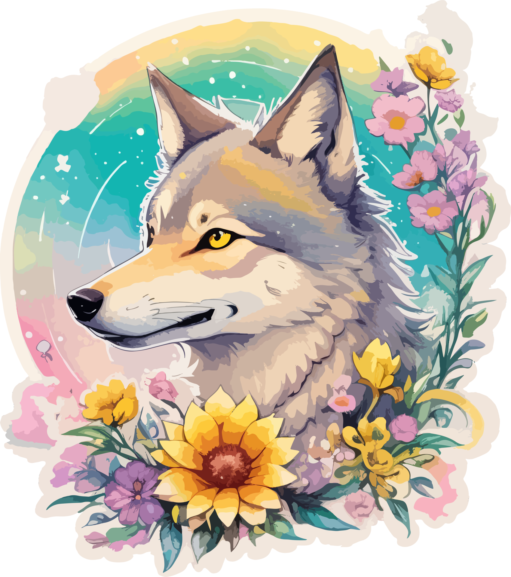 Beauty Wolf Head Illustration With 26792698 Png