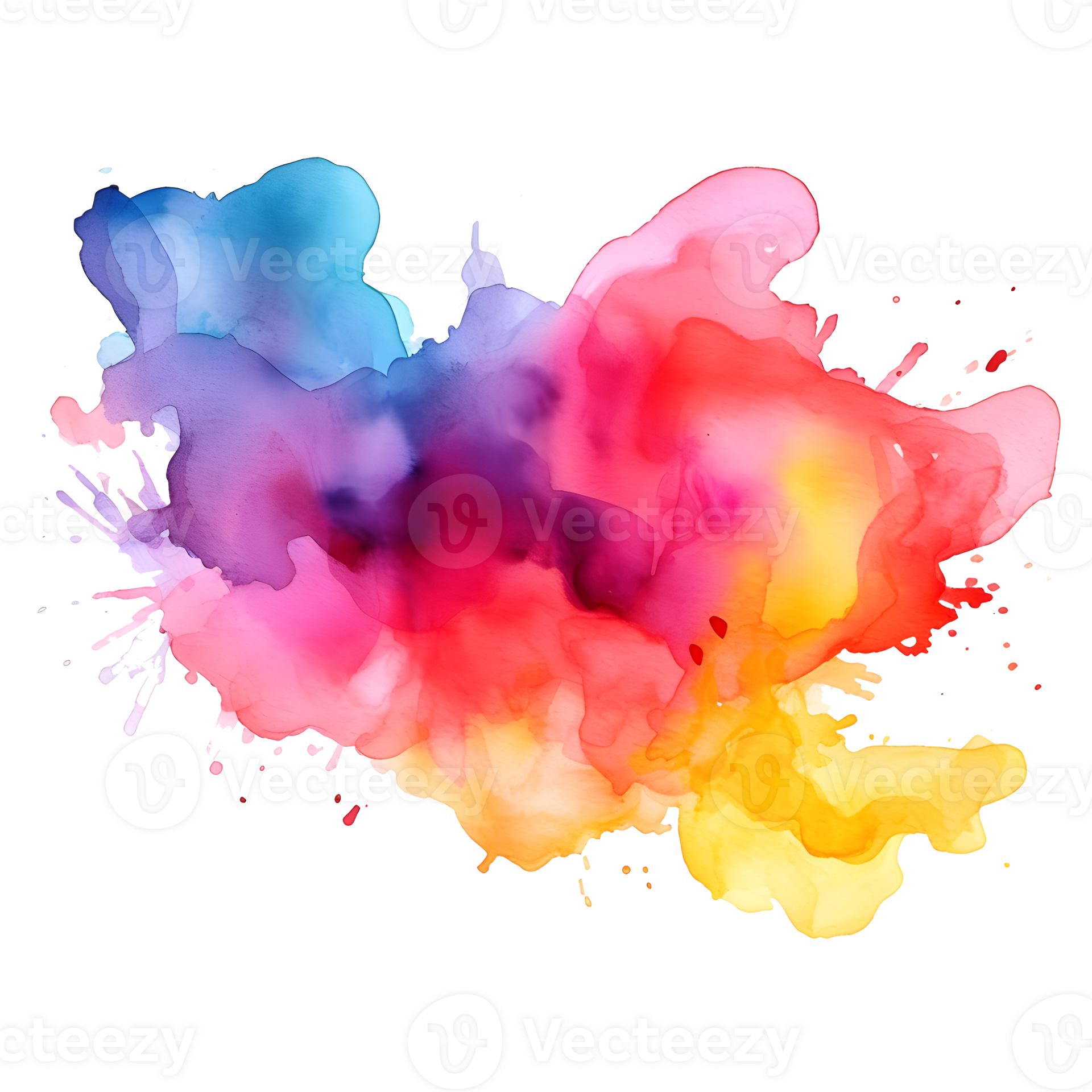 colorful watercolor splashes on a transparent background 26793986 PNG