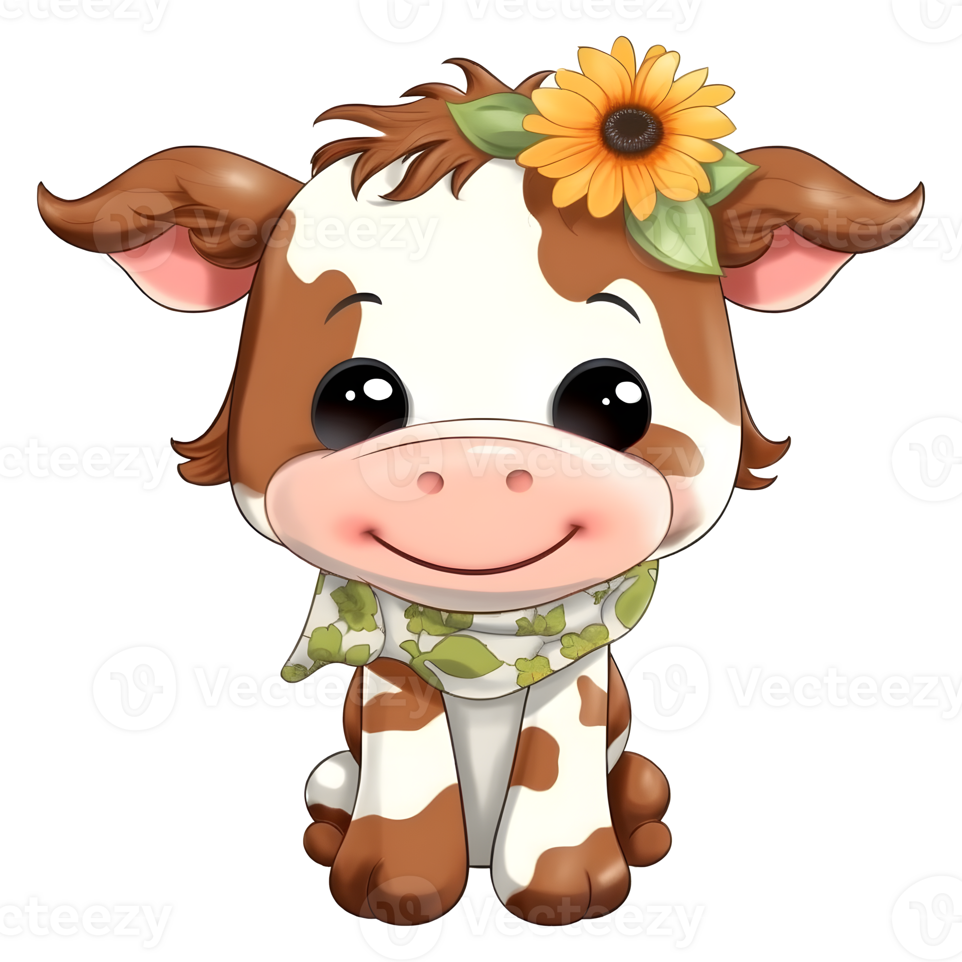 Cute baby cow clipart on transparent background 26794060 PNG